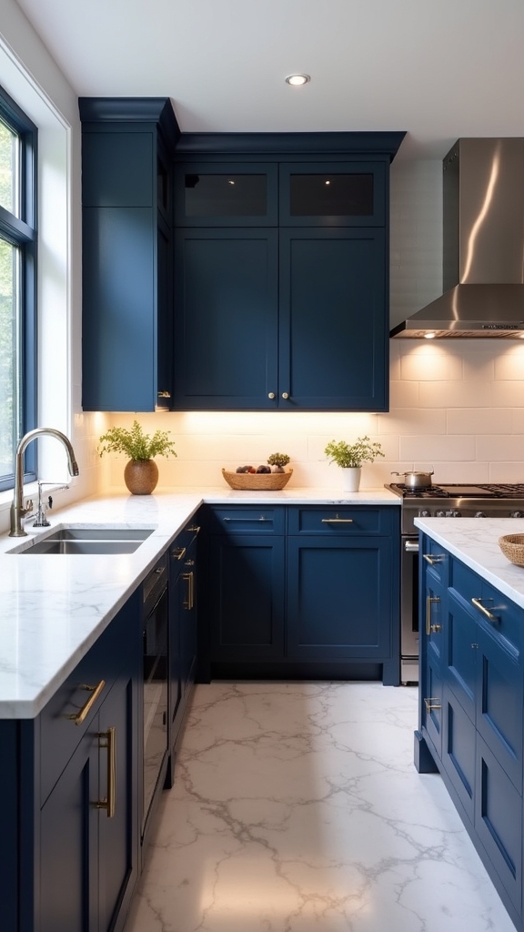 16 Navy Blue Kitchen Cabinet Ideas That Are Bold and Sophisticated ...