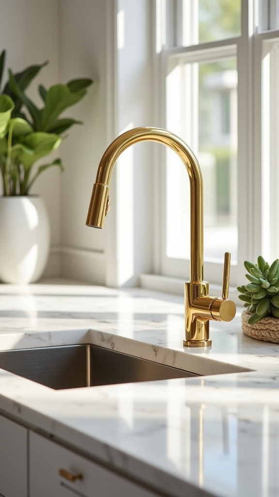 14 Gold Kitchen Faucet Ideas That Add Instant Glam to the Sink