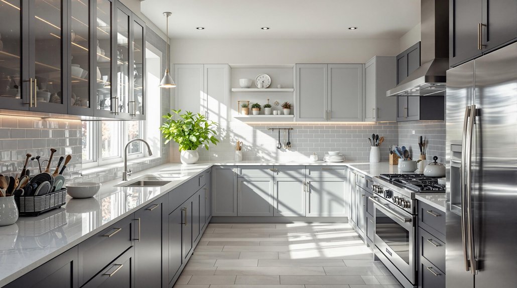 14 White Kitchen With Grey Floor Ideas That Are Soft and Stylish - DexDecor