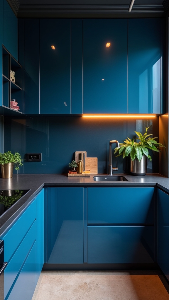 14 Blue Cabinets With Black Countertop Kitchen Ideas That Pop
