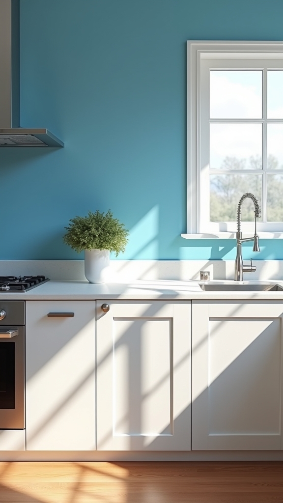 15 Blue Kitchen Walls With White Cabinets for a Crisp Contrast - DexDecor