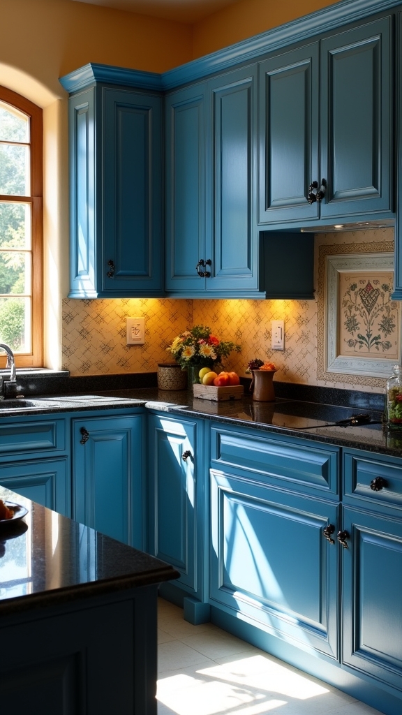 14 Blue Cabinets With Black Countertop Kitchen Ideas That Pop