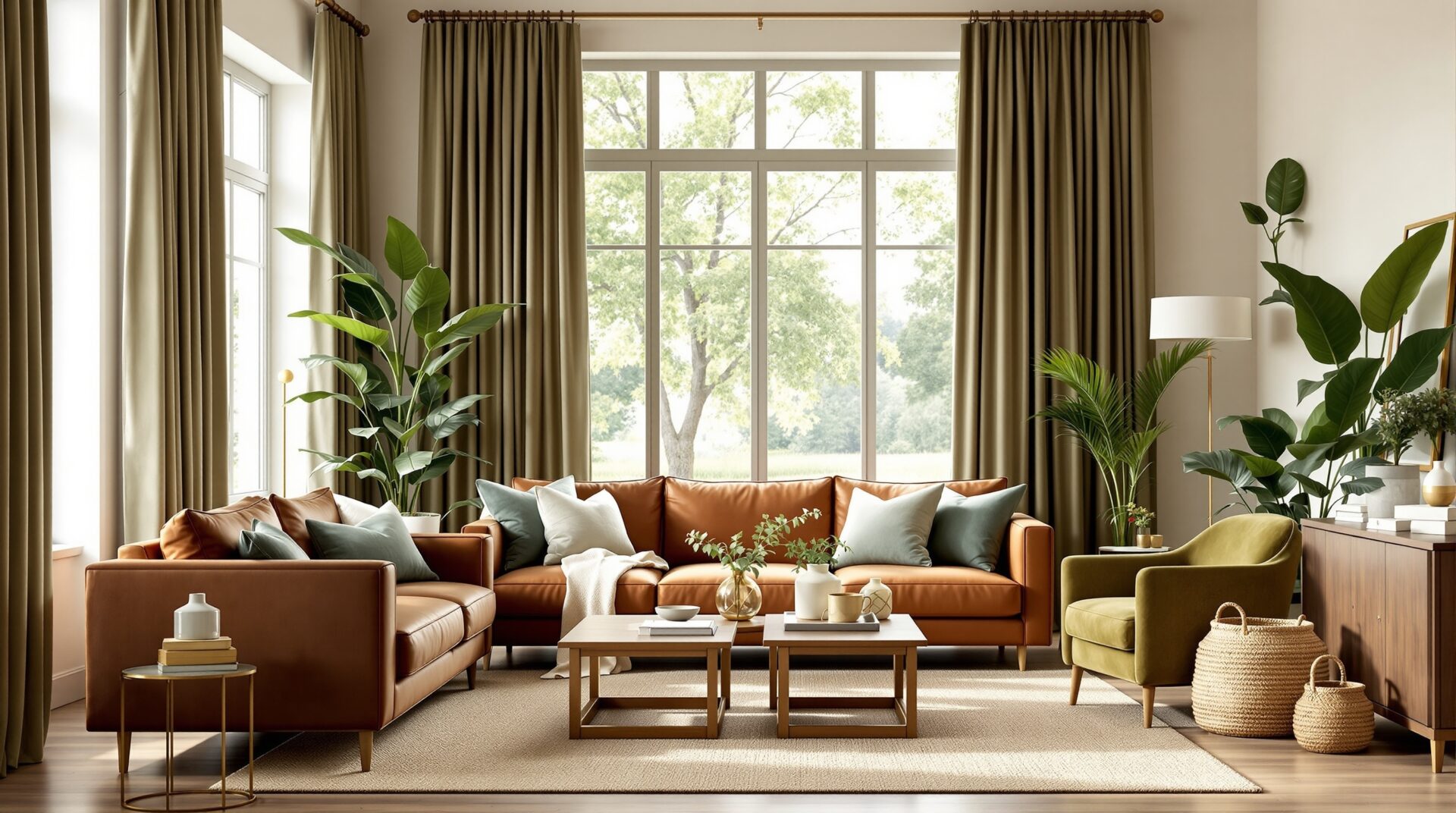 14 Brown and Green Living Room Ideas for a Balanced Look