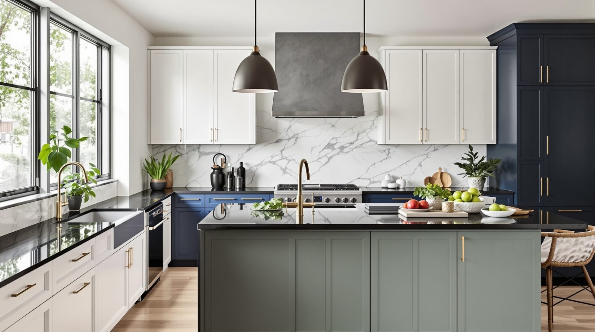 14 Black Countertop Kitchen Color Schemes That Work Beautifully