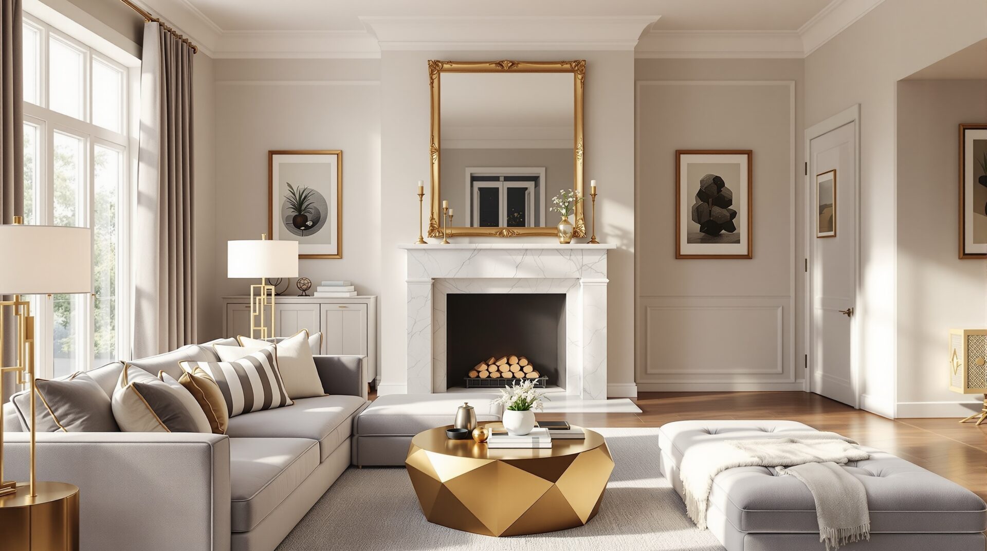 10 Grey and Gold Living Room Ideas That Inspire