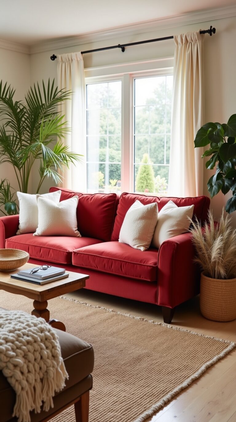 14 Red Couch Living Room Ideas That Inspire