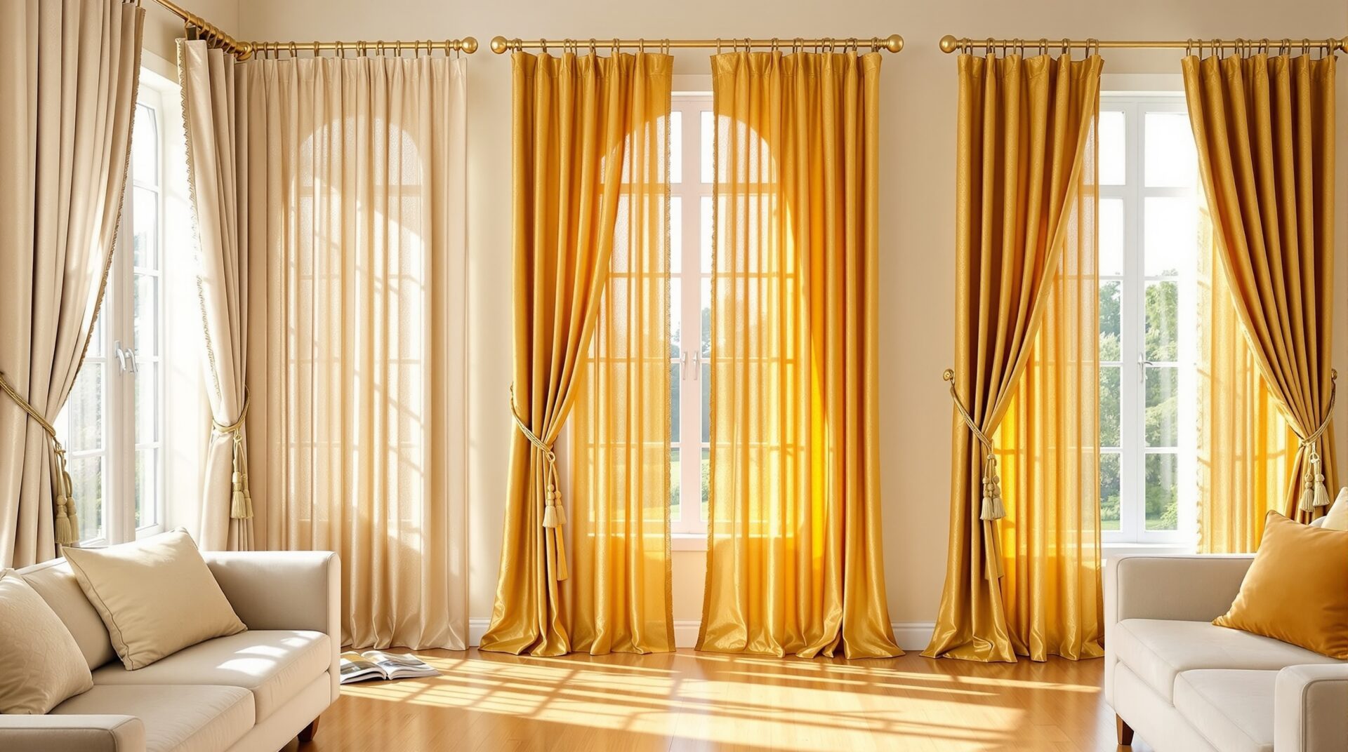 12 Gold Curtain Ideas for Stylish Living Rooms