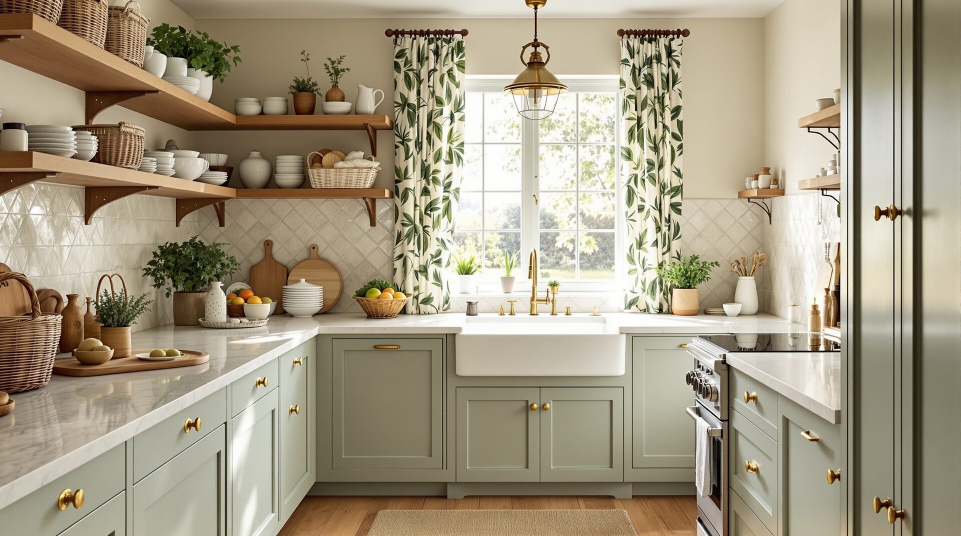 16 Green Country Kitchen Inspirations That Feel Homely