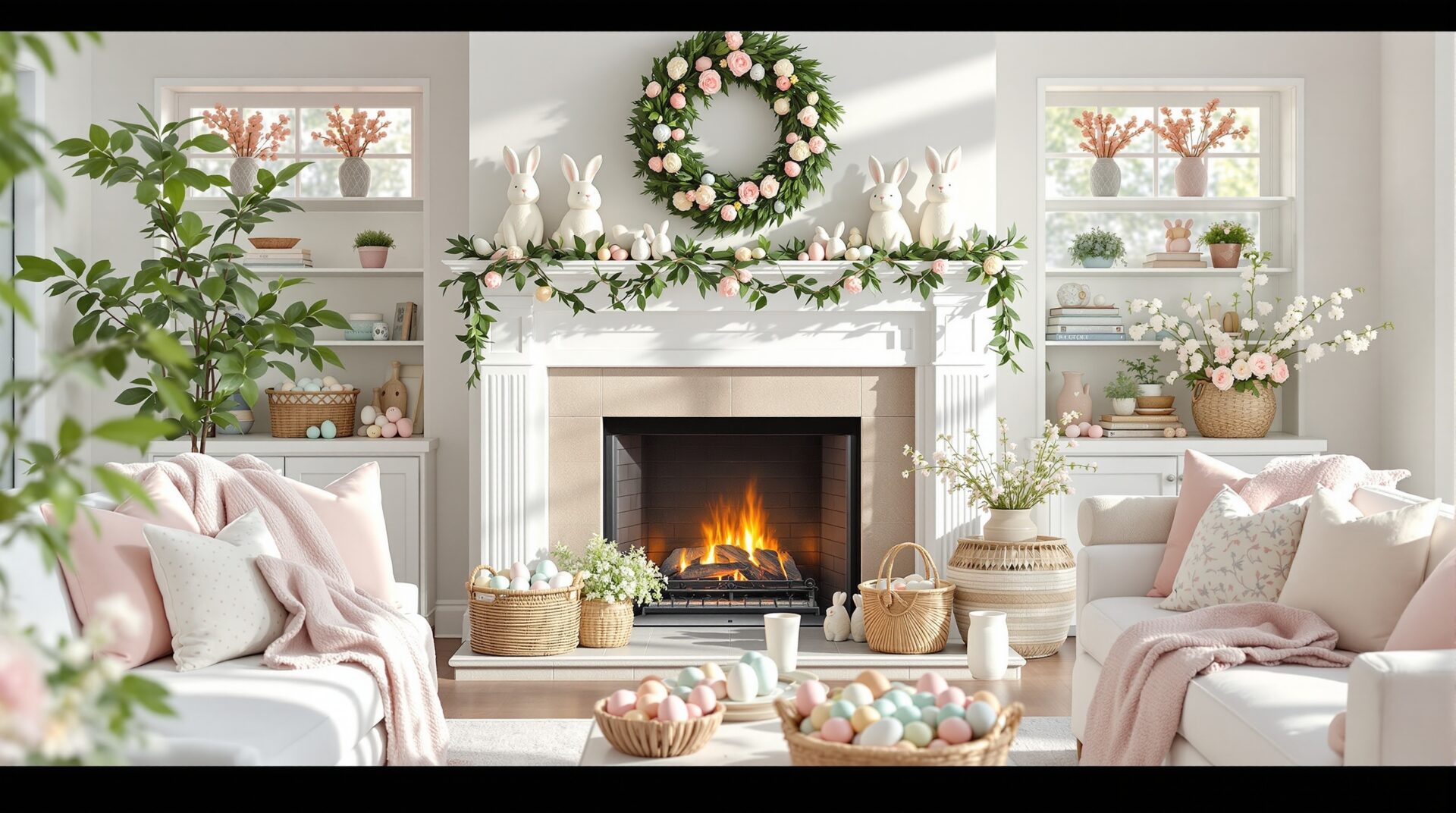 12 Easter Fireplace Decor Ideas That Look Cozy and Seasonal