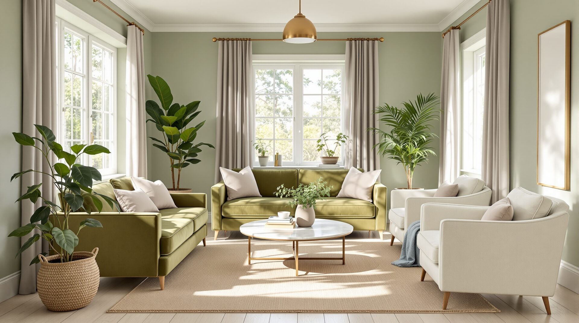 14 Green and Neutral Living Room Ideas for Calm Homes