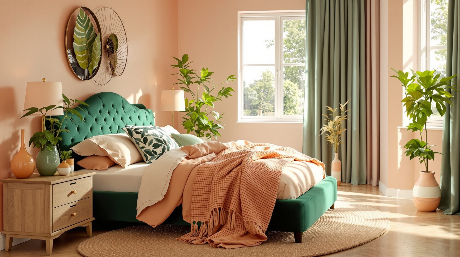 14 Peach and Green Bedroom Ideas for Cheerful Style