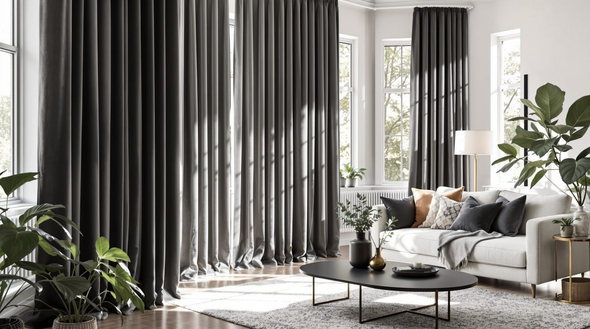 10 Dark Grey Curtain Ideas for Living Rooms
