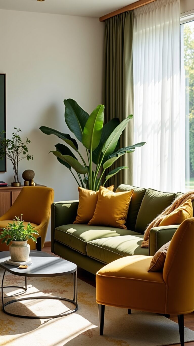 14 Green and Mustard Living Room Ideas That Inspire