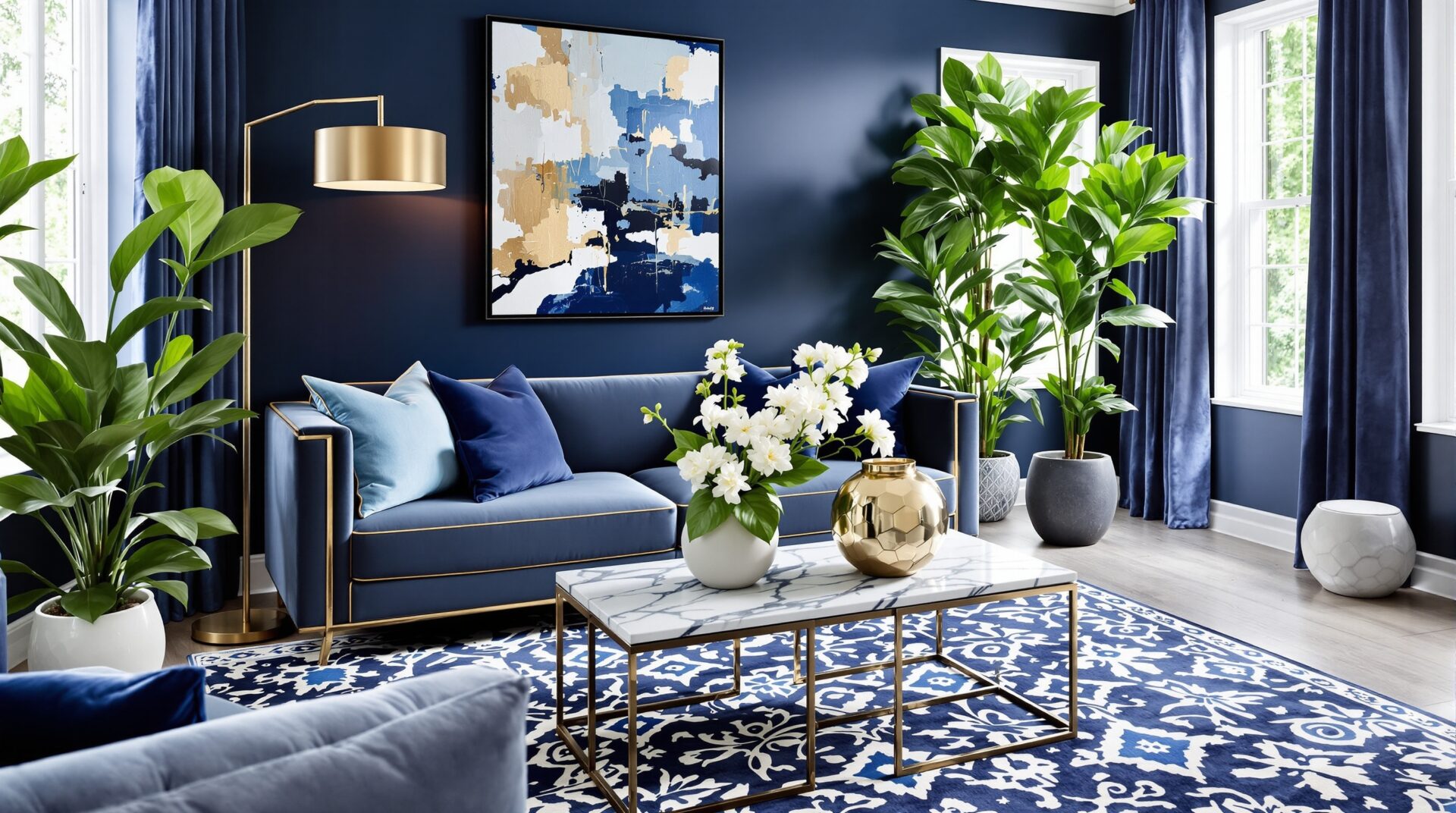 10 Deep Blue Living Room Ideas That Pop